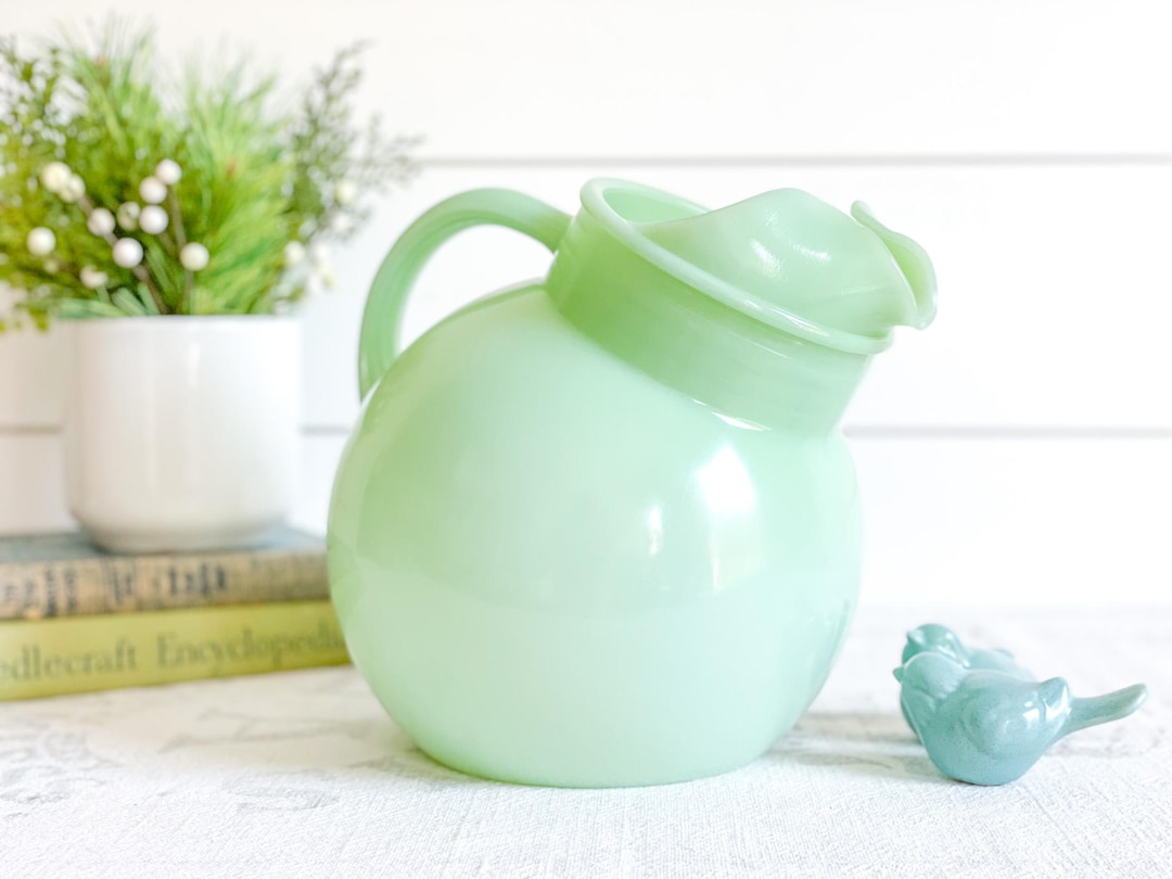 Vintage Fire King Jadeite Tilt Ball Pitcher Jadeite Ball Jug Pitcher ...