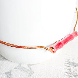 Vintage White Enamel Slop Bucket; White & Red Waste Pail; Enamelware ...