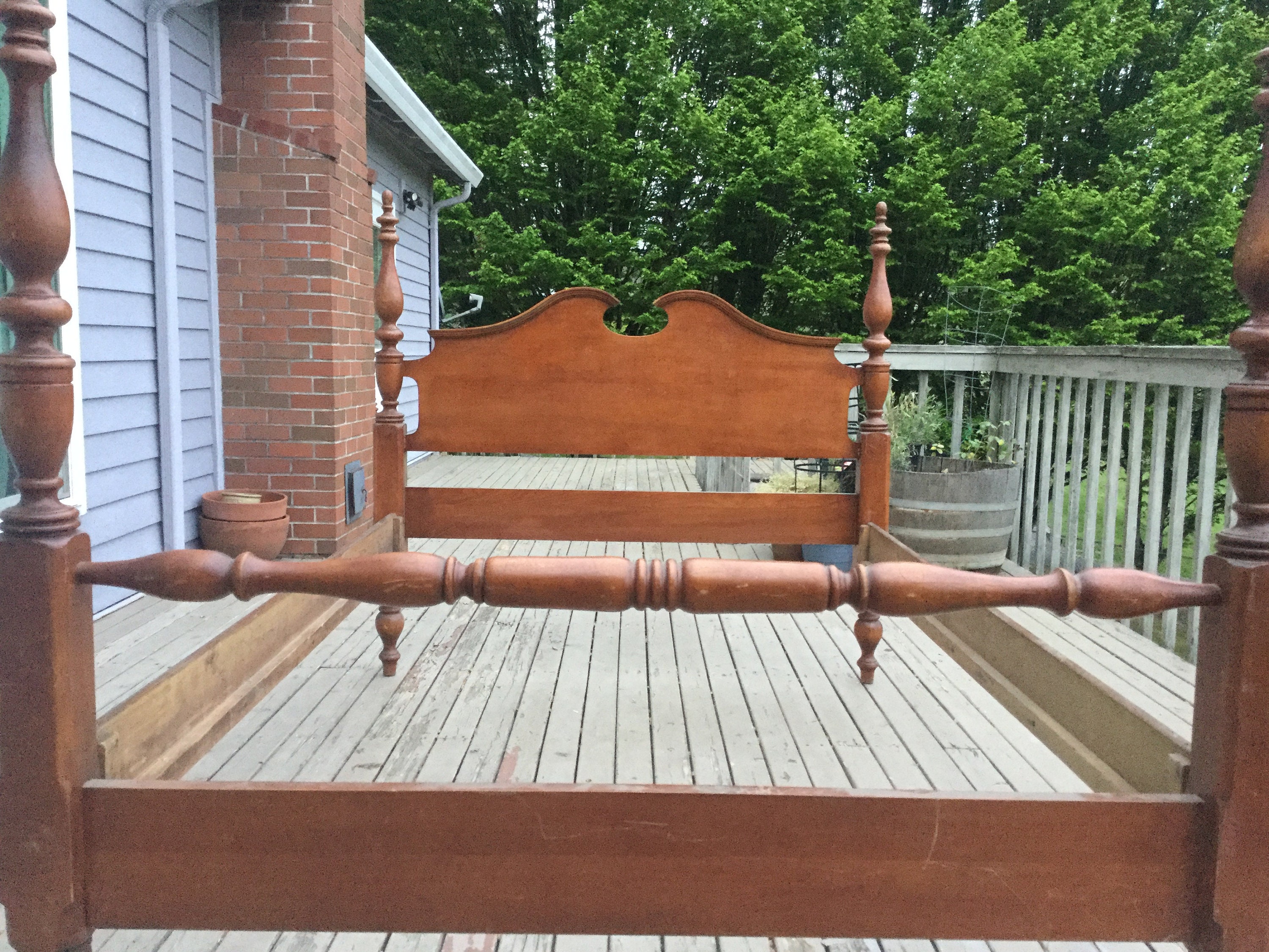 Antique Full Size Bed Frame . Maple Double Bed - Etsy