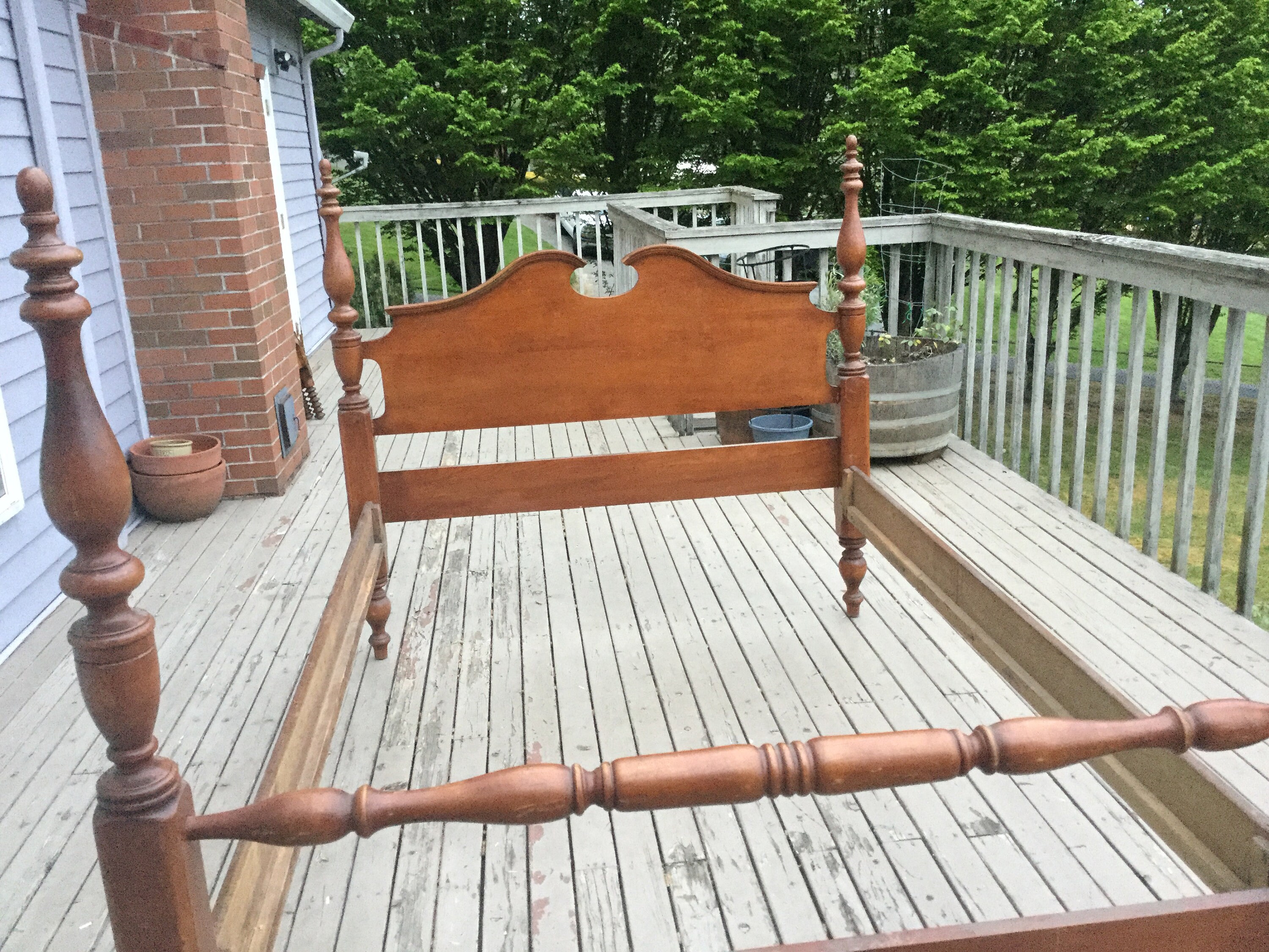 Antique Full Size Bed Frame . Maple Double Bed - Etsy