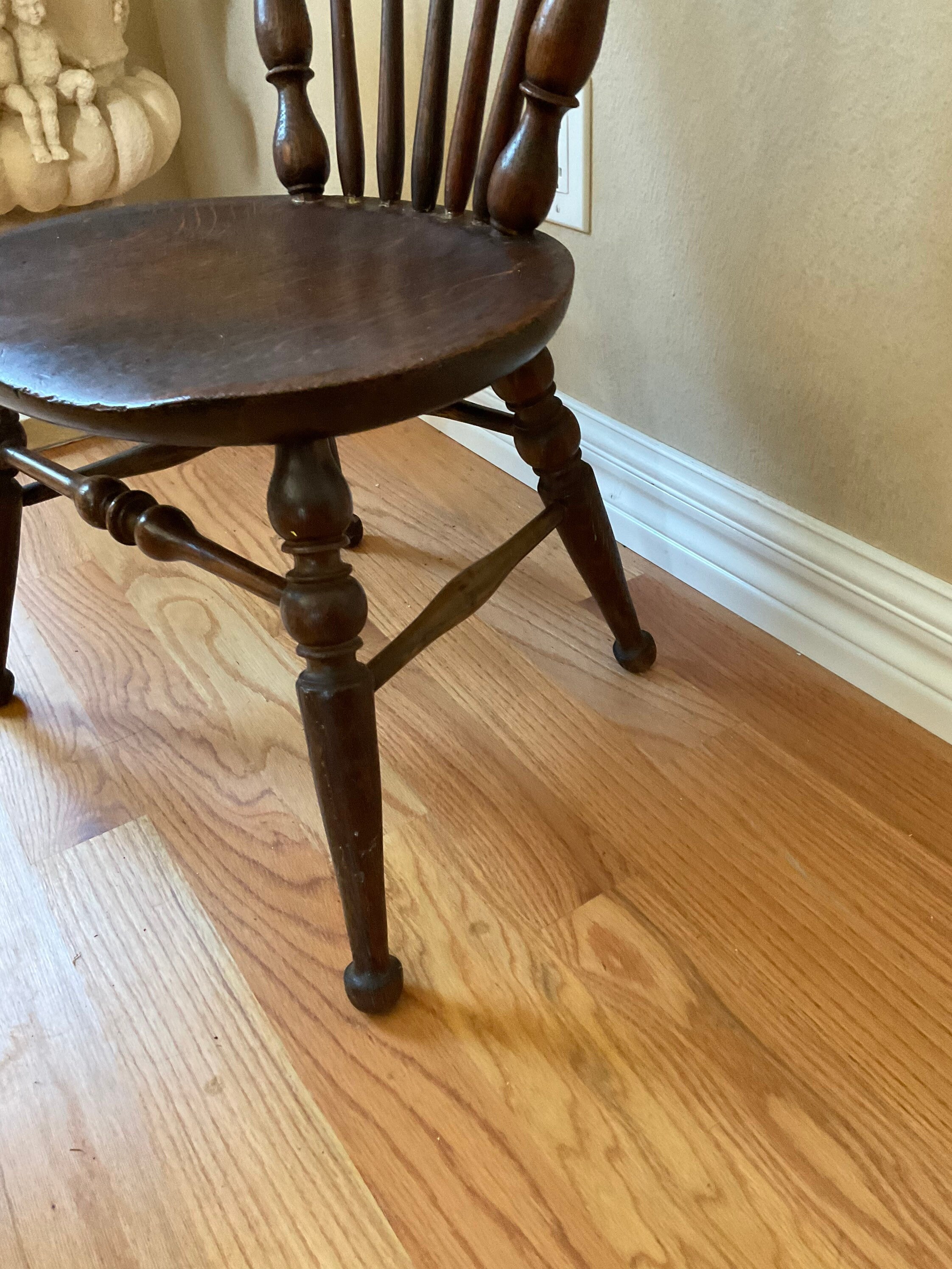 Antique Spindle Spool Side Chair/stool. Antique Primitive Plank Seat ...