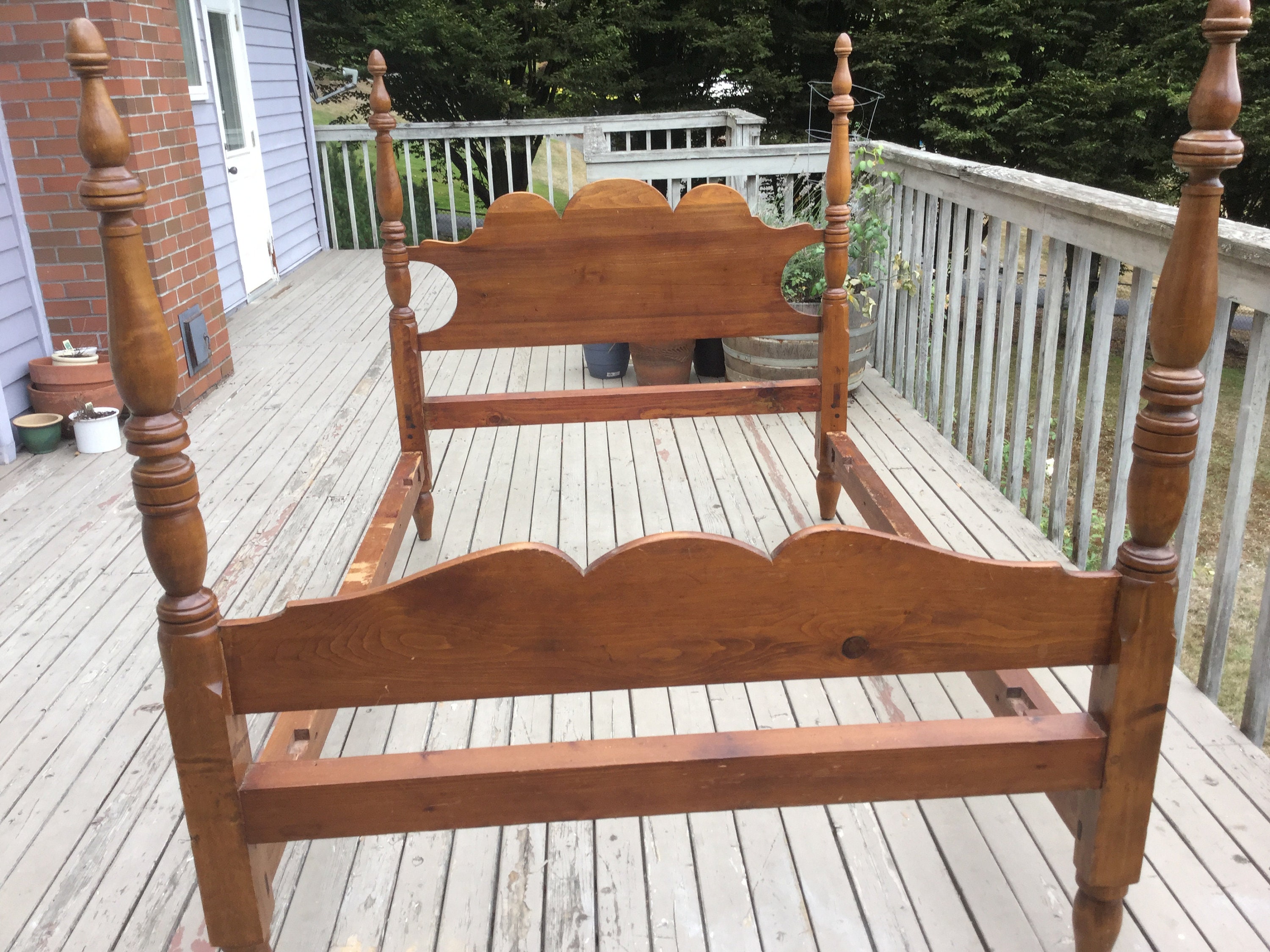 Colonial Early American 4-post Full Size Bed, Vintage Antique Heirloom ...