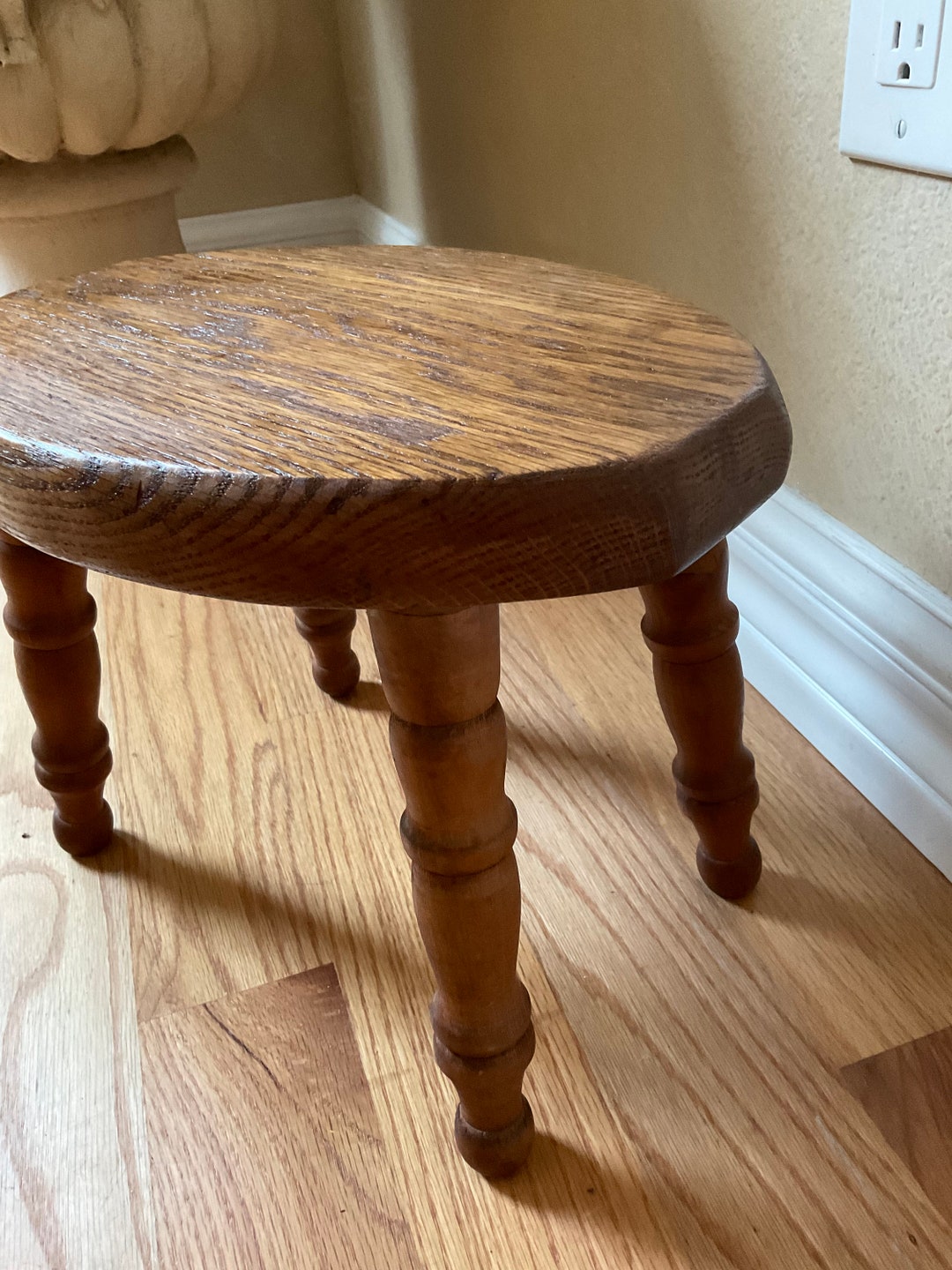 Vintage Spindle Spool Milking Stool. Beautiful Four Legged Stool - Etsy