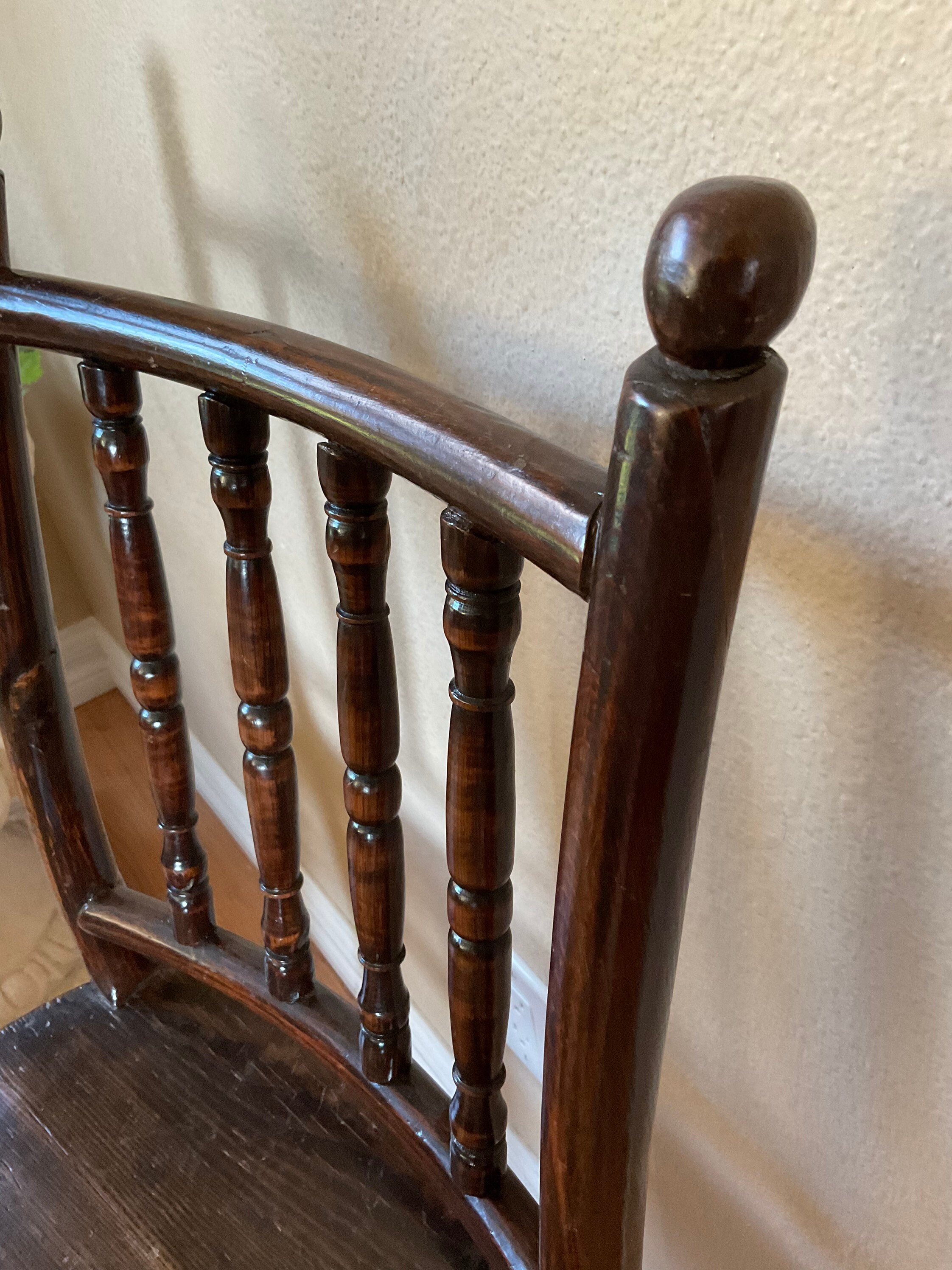 Antique English Hand Carved Hall Chair. Spindle Spool English - Etsy
