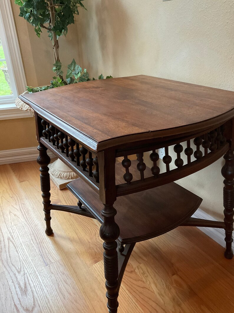 Antique Stick and Ball Table. Spindle Spool Table. Parlor Table. Side ...