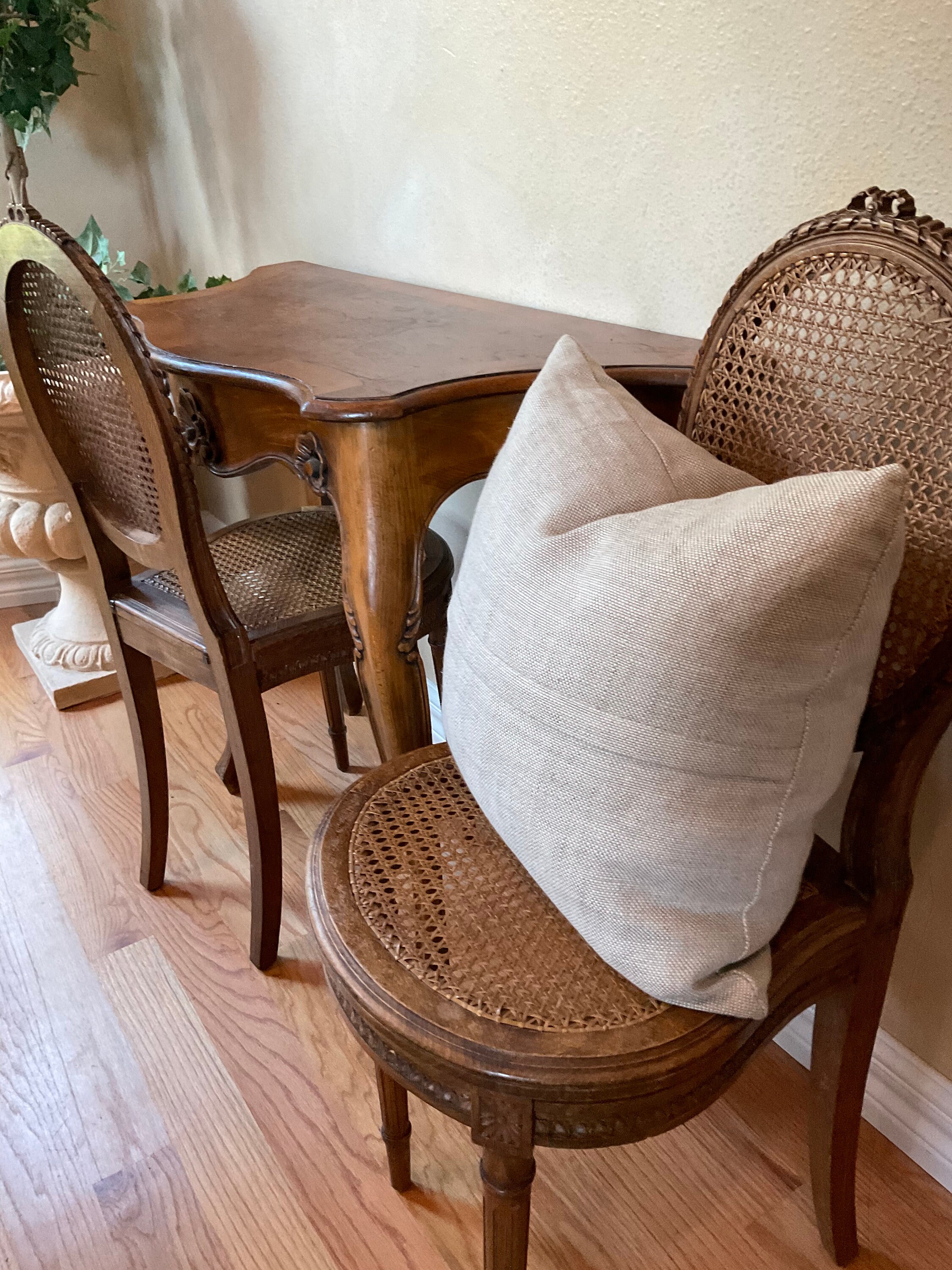 Antique French Louis Xvl Style Walnut Cane Chairs and A French Table - Etsy