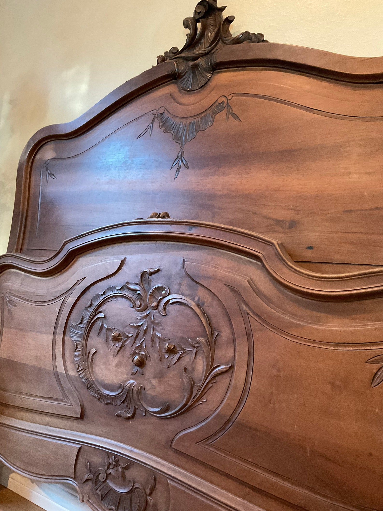 Antique Full Size French Bed Frame. French Walnut Bed Frame. Comes With ...