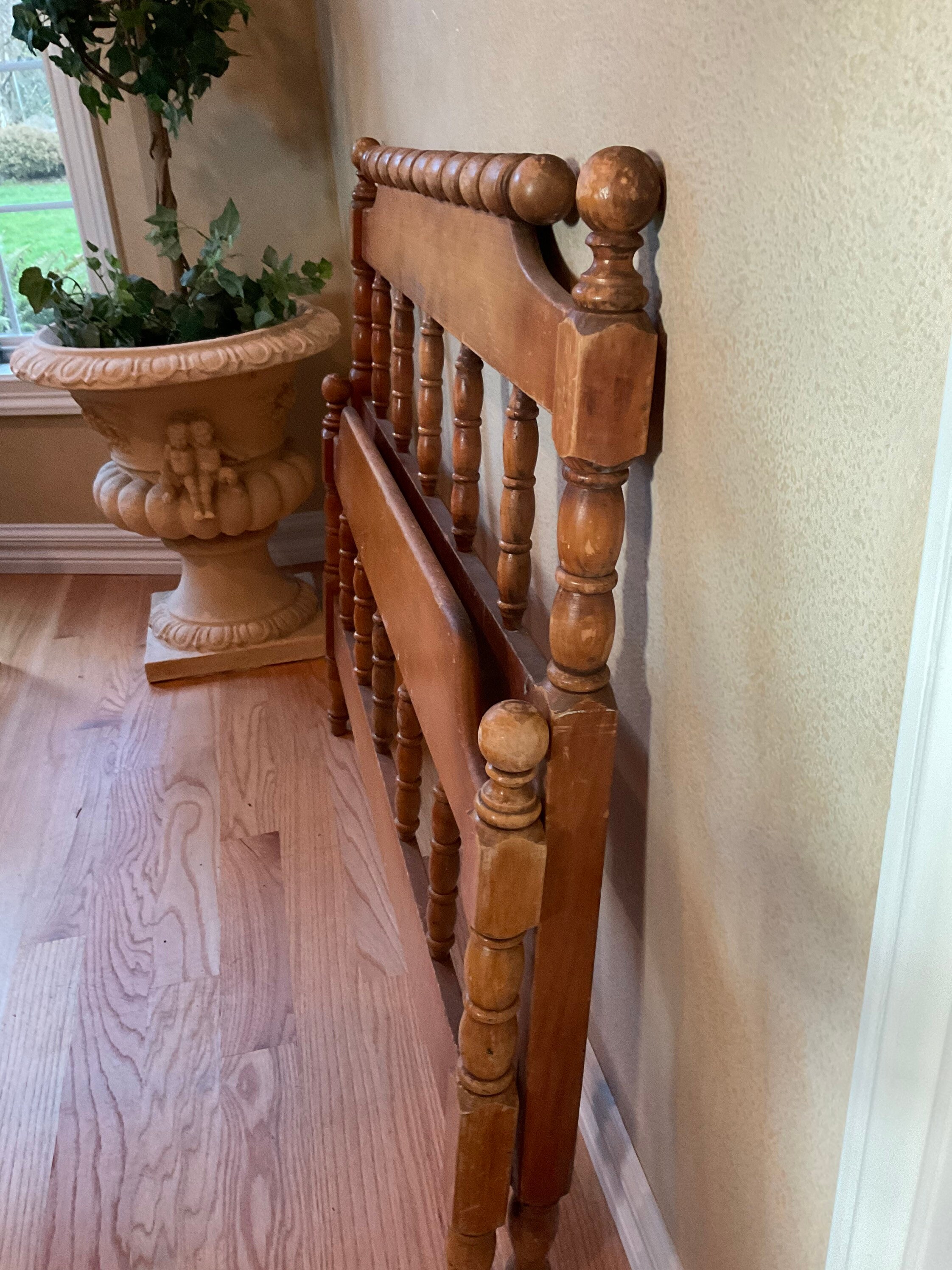 Vintage Maple Spindle Spool Twin Size Bed Frame. Jenny Lind - Etsy