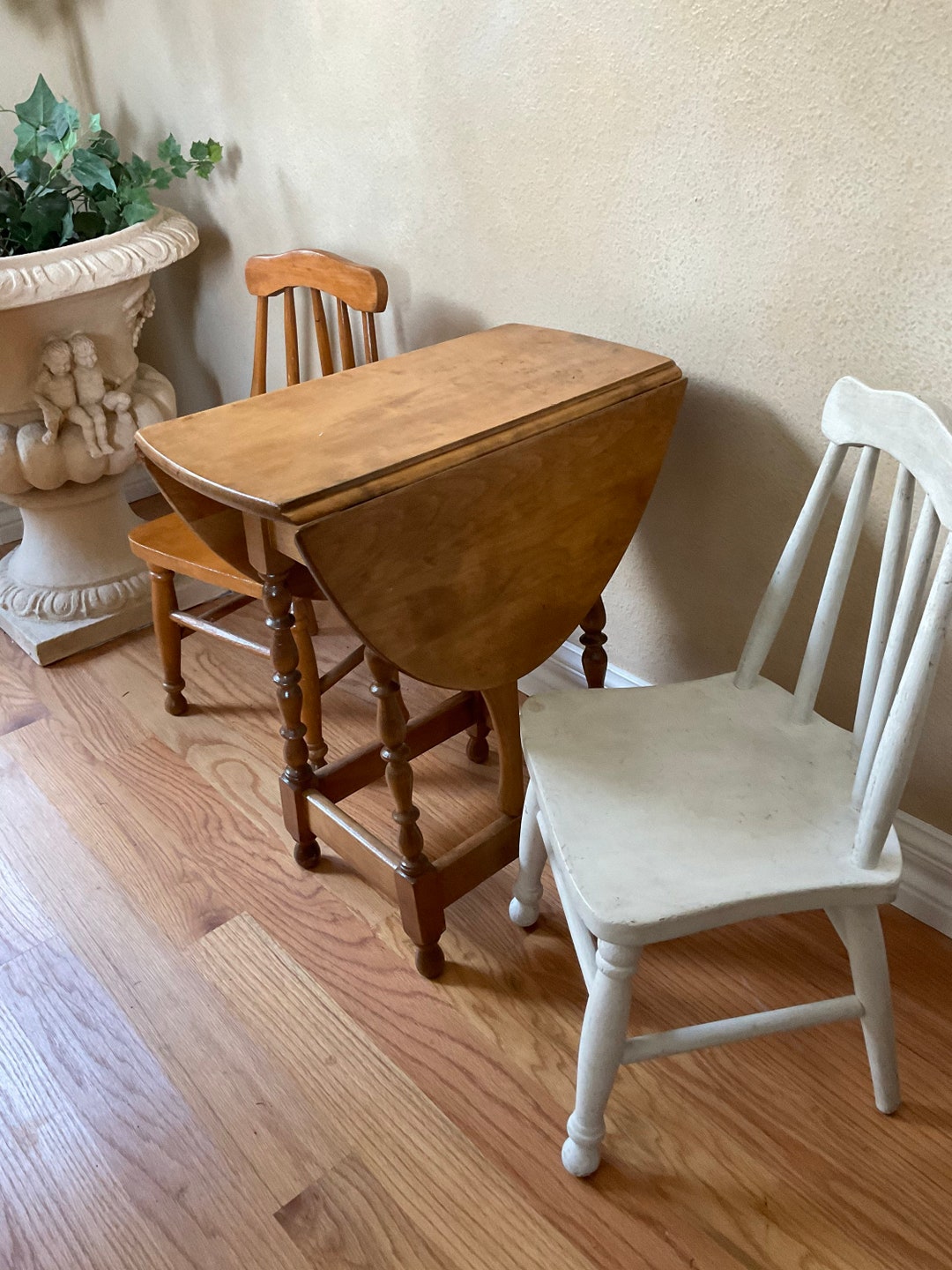 Vintage Drop Leaf Table and Chair Set for Children. Kids Play Set. Etsy