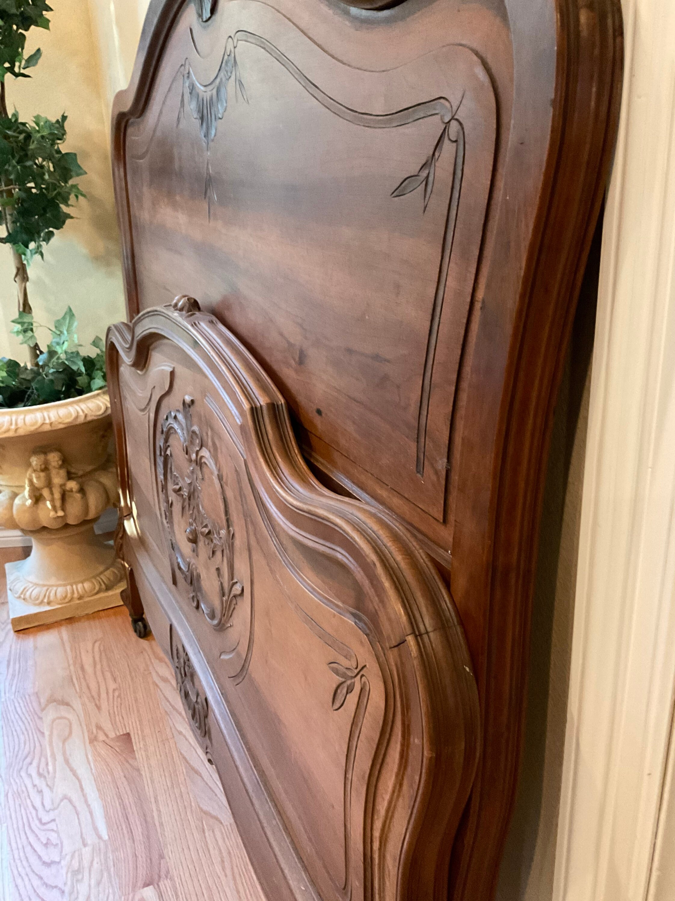 Antique Full Size French Bed Frame. French Walnut Bed Frame. Comes With ...