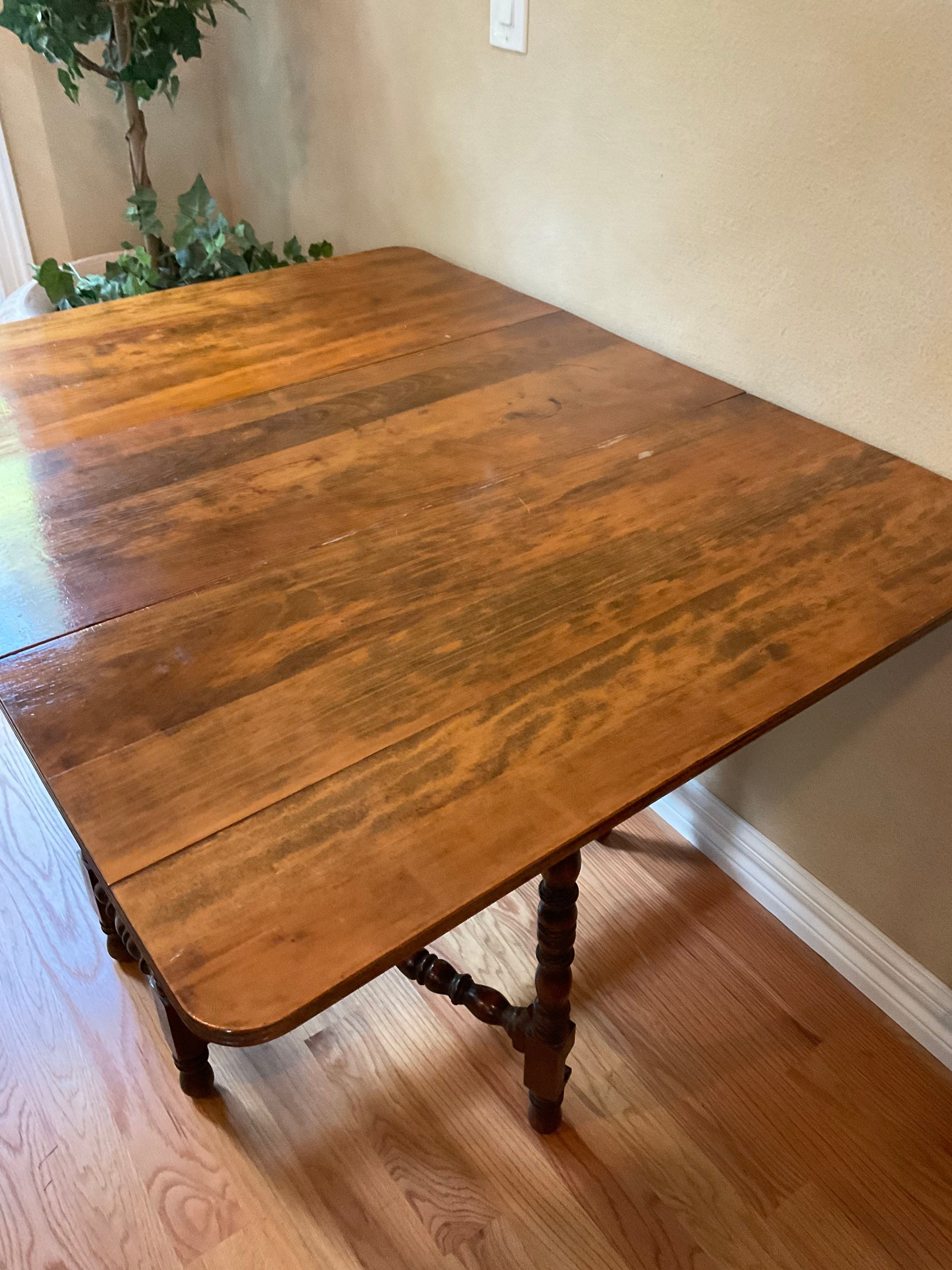 Antique English Gate Leg Table. Spindle Spool Drop Leaf Table - Etsy