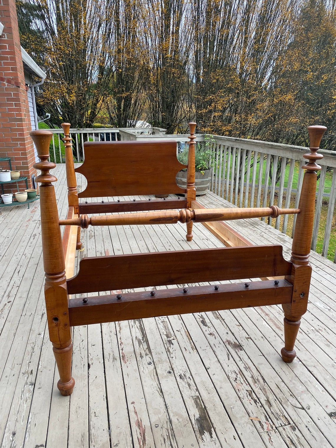 Antique Maple 4-poster Rope Bed From 1800s Antique 3/4 Size With Bell ...