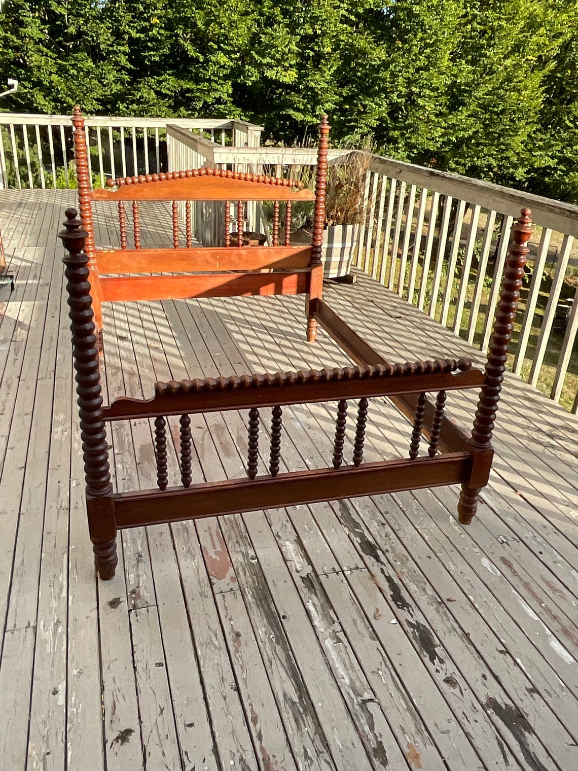 Antique Jenny Lind Bed Frame. Four Poster Spindle Spool Full - Etsy