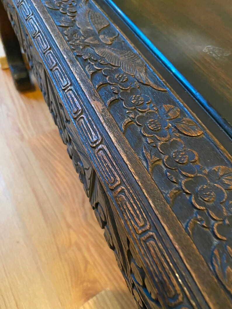 Chinese Hand Carved Coffee Table. Antique Chinese Tea Table. - Etsy