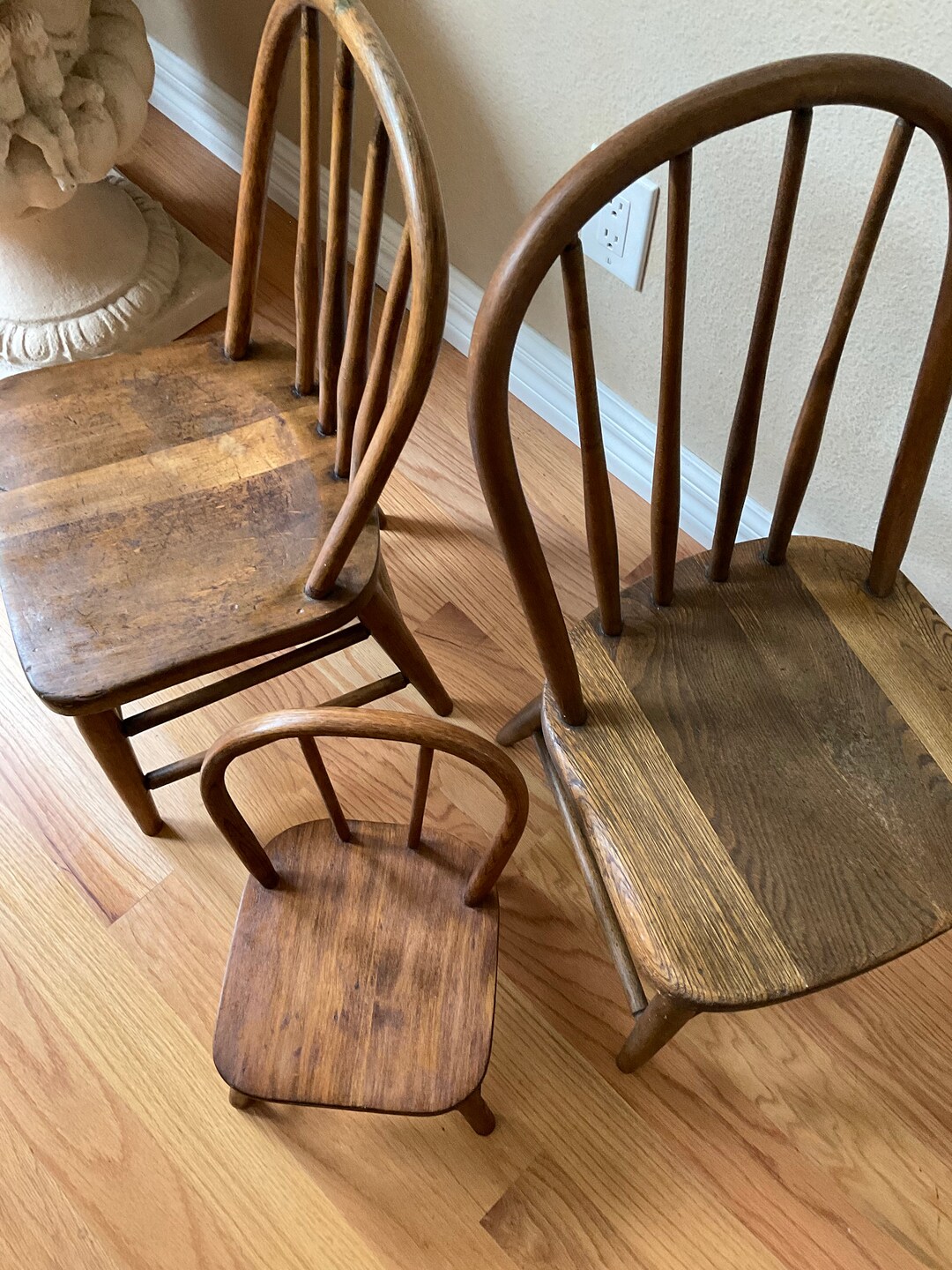 Antique Spindle Back Childs Chairs. Farmhouse Bow Back Windsor Chairs - Etsy