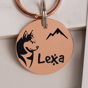 Large Dog Tag Husky Tag Personalized Pet ID Tag With Engraved - Etsy