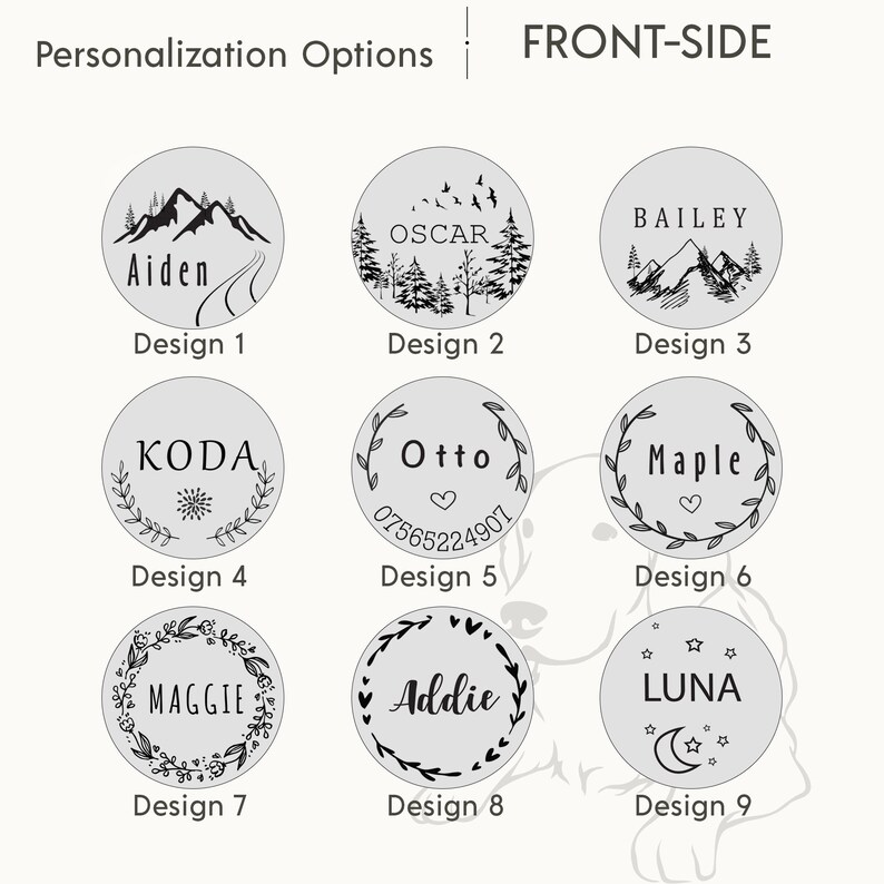 Customized Boho Pet Tag Floral Wreath Stamped Pet ID Dog and - Etsy