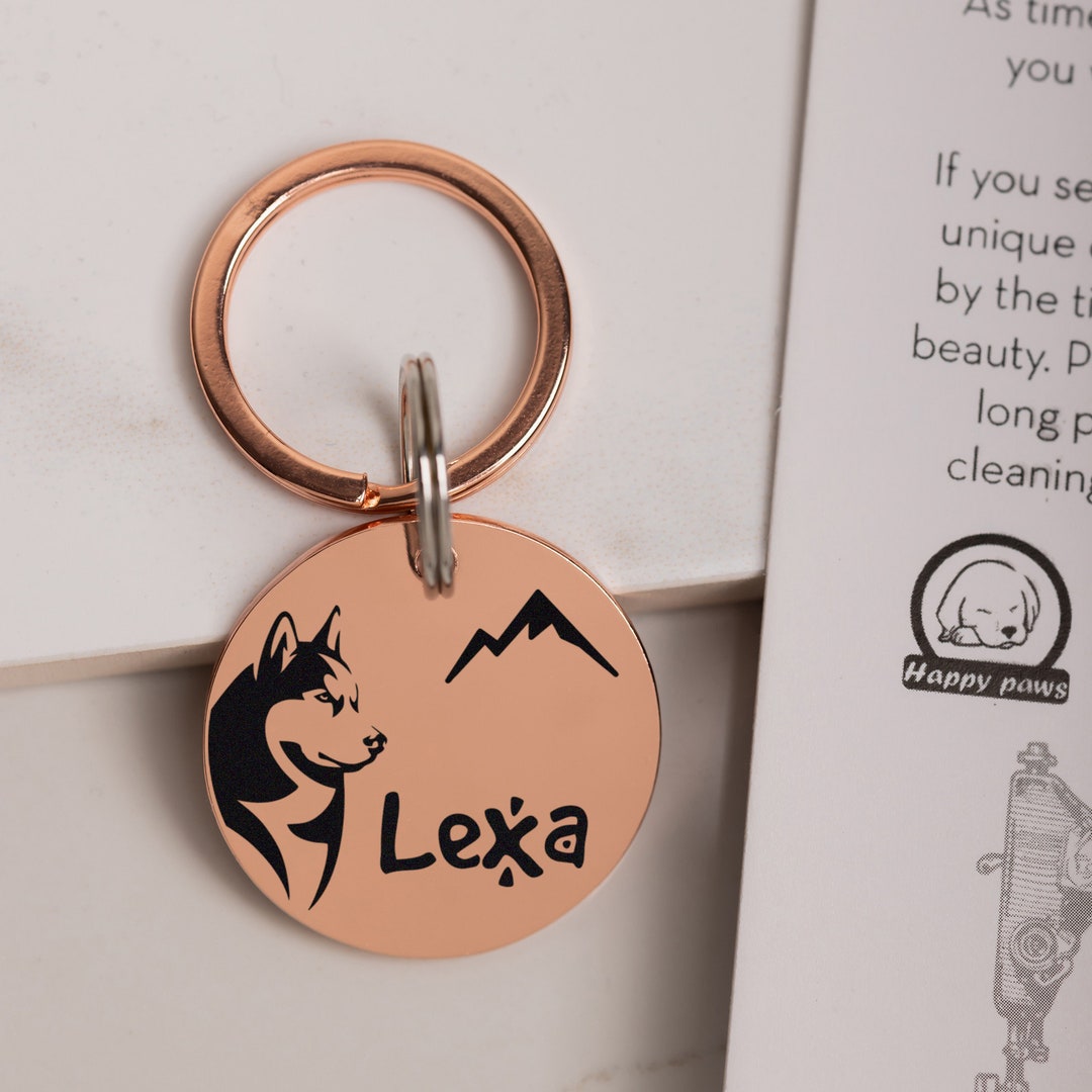 Large Dog Tag Husky Tag Personalized Pet ID Tag With Engraved - Etsy