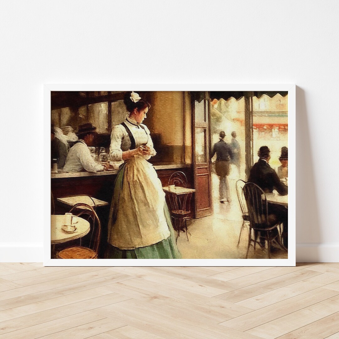 Parisian Waitress • Art Print • Digital Download • Vintage Painting ...