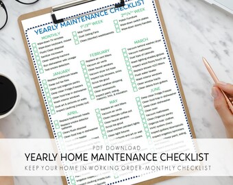 Yearly Home Maintenance Checklist - Etsy
