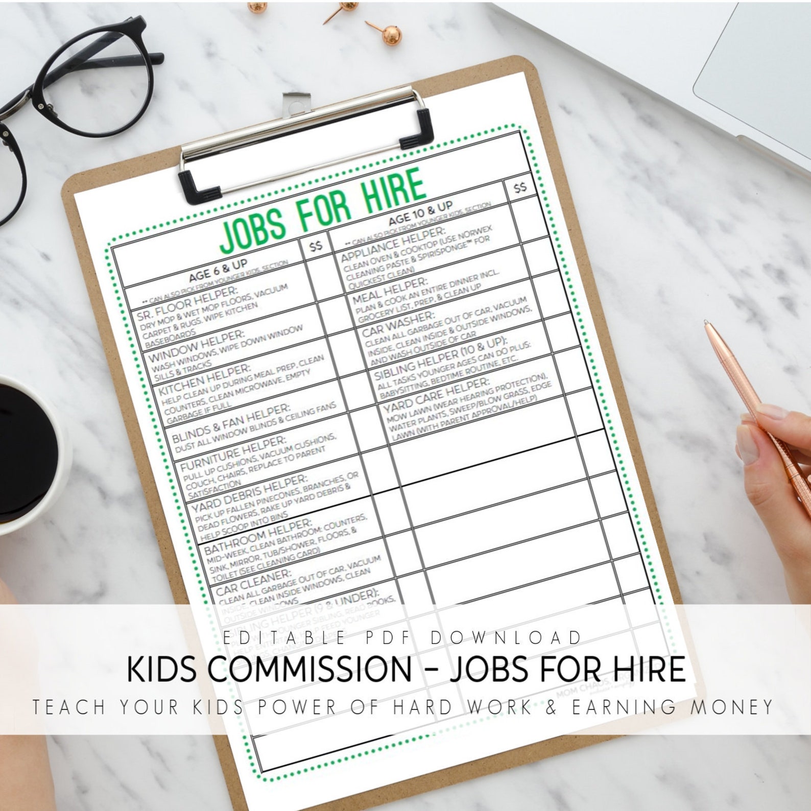 Allowance Kids Jobs for Hire ǀ Kids Commission ǀ Kids - Etsy