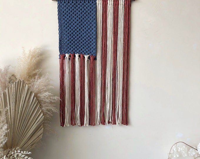 American Flag Macrame - Etsy