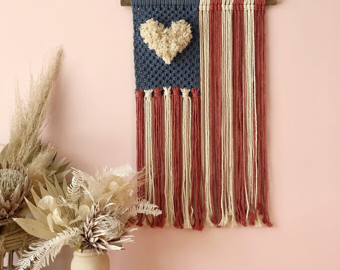 American Flag With Heart - Etsy