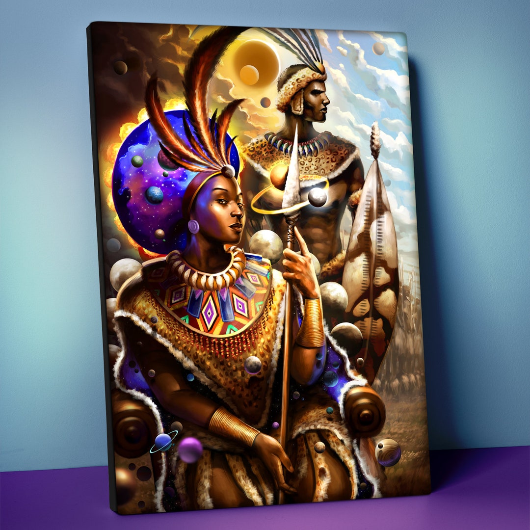Queen Nandi Mother of the Zulus Hand Painted Original Digital Wall Art ...