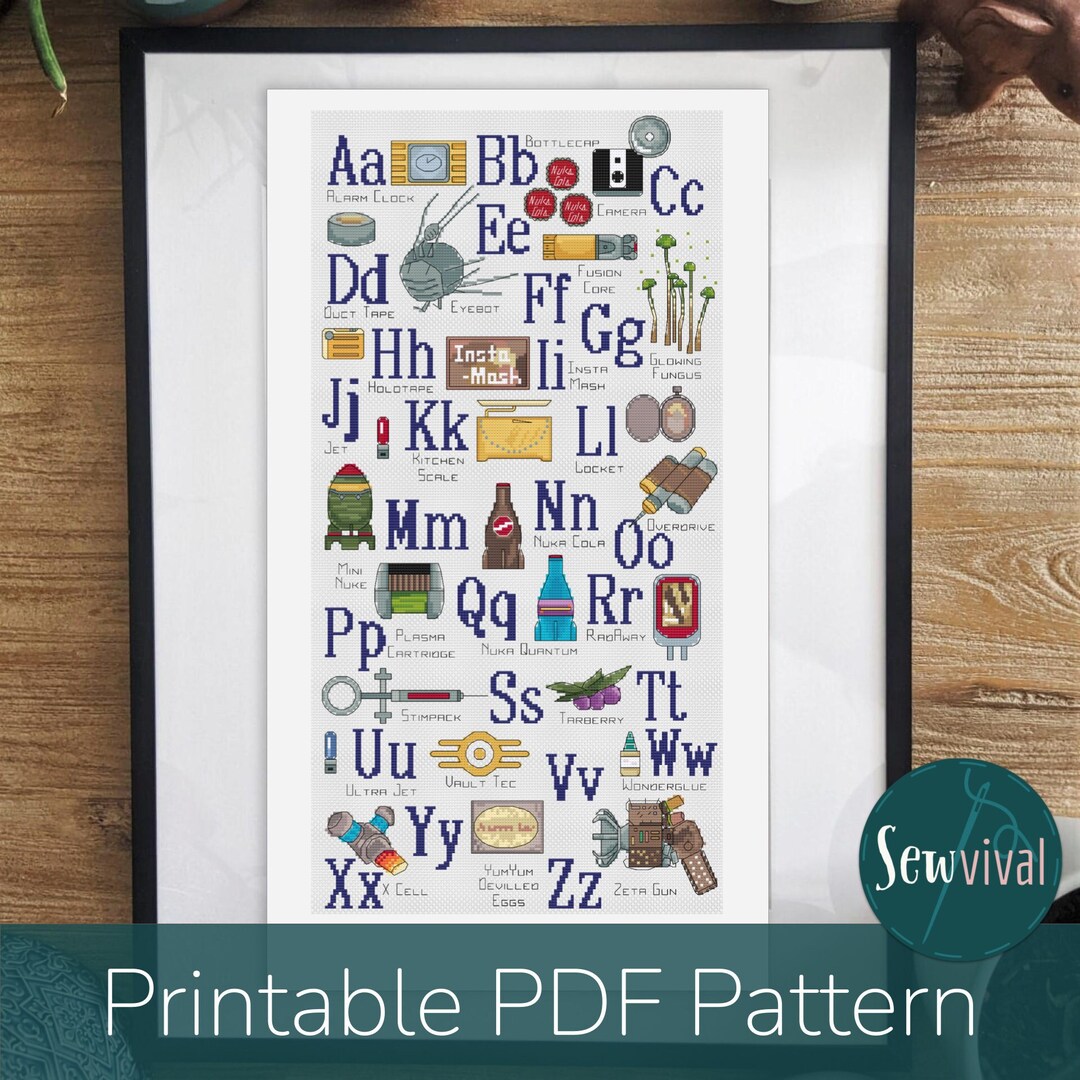 PATTERN PDF / Fallout Alphabet Sampler / Cross Stitch PDF Pattern - Etsy