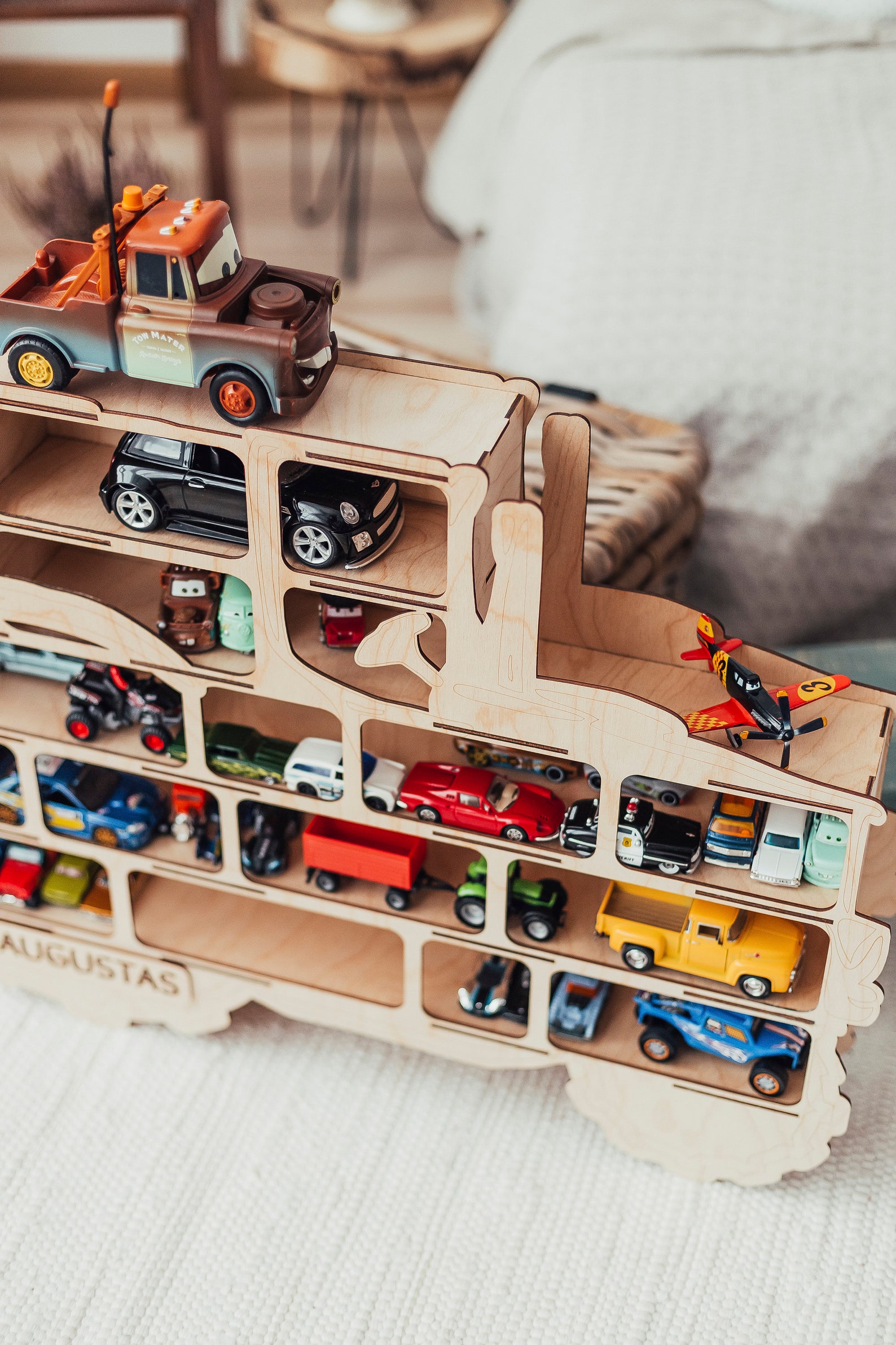 Toy Car Storage - Tractor (wooden Garrage Truck Shelf) - Etsy
