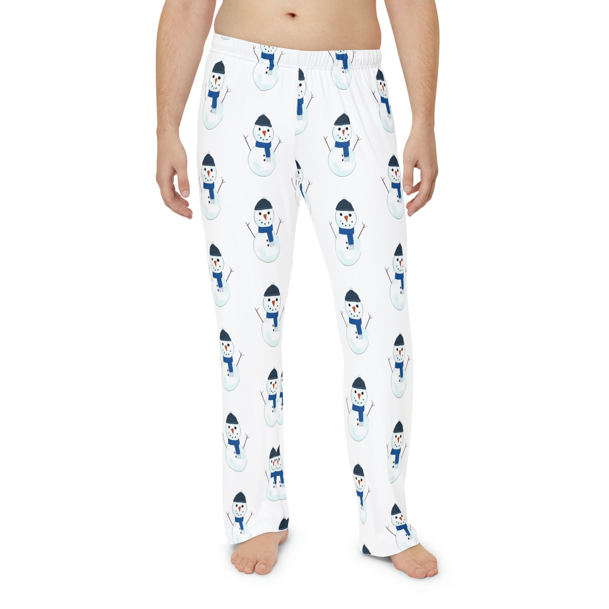 Men's Pajama Pants -snow Man/cozy Men's Snowman Pajama Pants/perfect ...