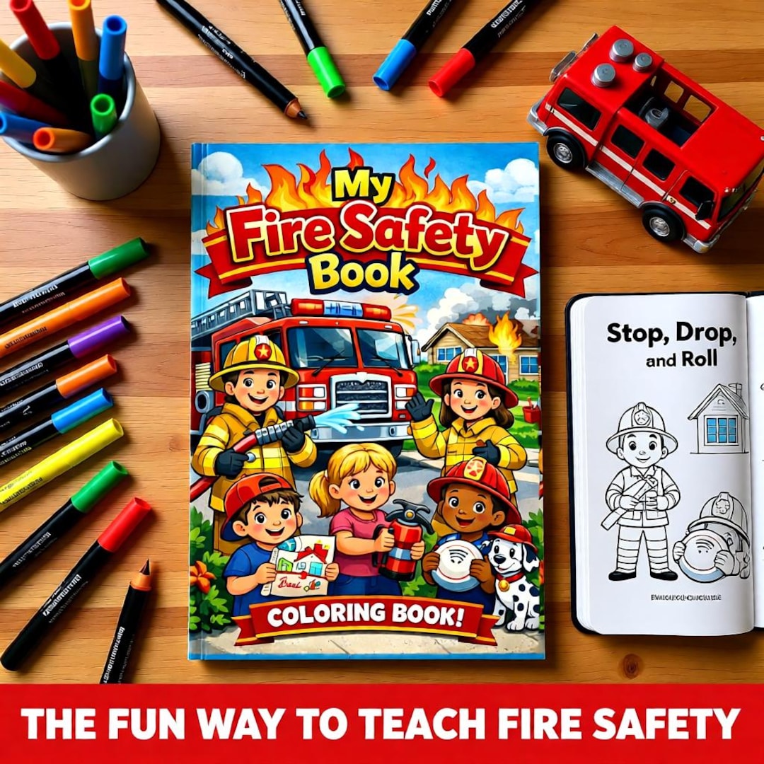 Fire Safety Coloring Book - Etsy