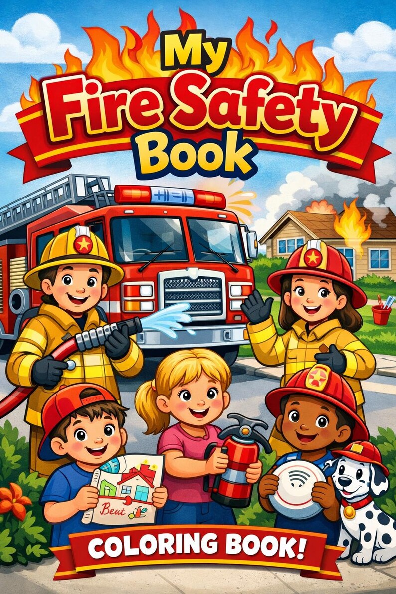 Fire Safety Coloring Book - Etsy