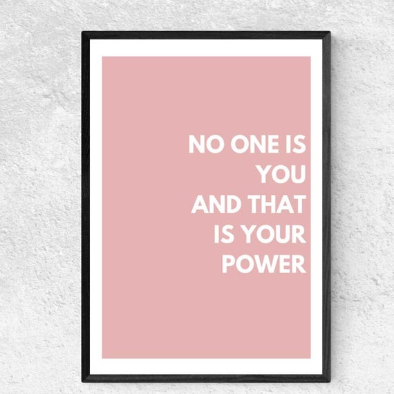 No One is You Print Inspirational Blush Pink Print Self - Etsy