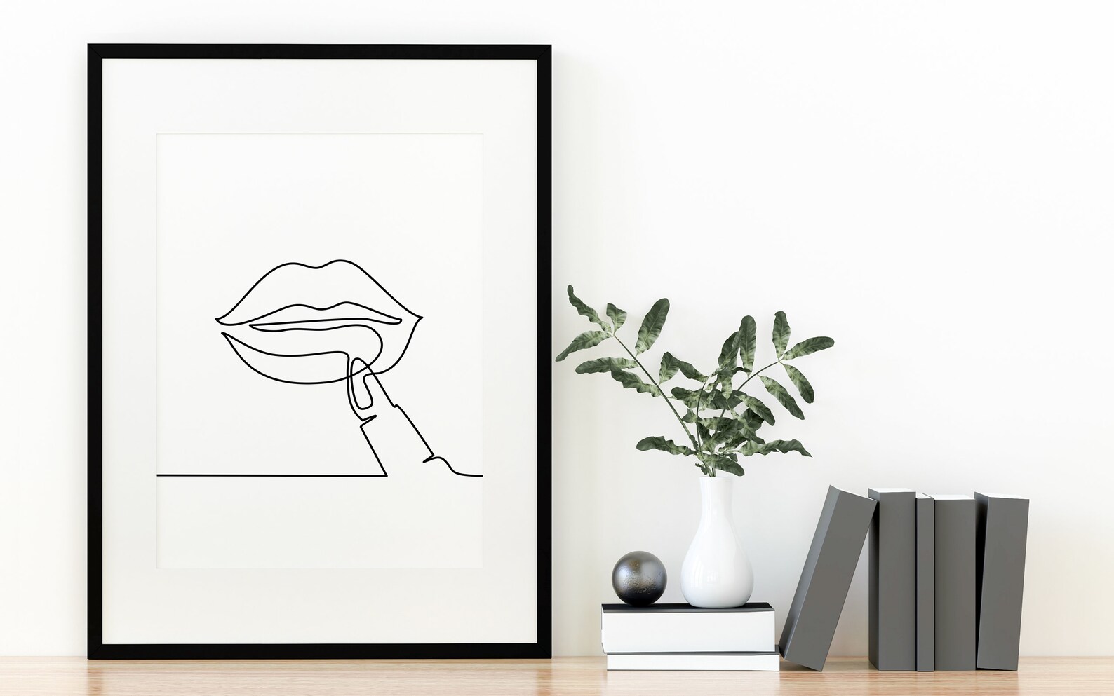 Lipstick Line Art Print - Etsy