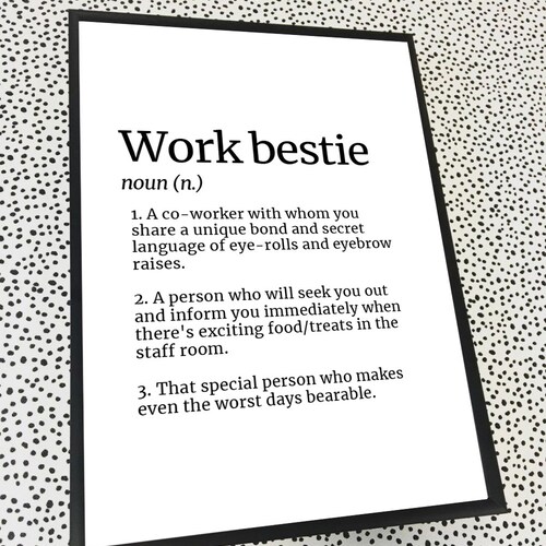 Work Bestie Definition Print - Etsy