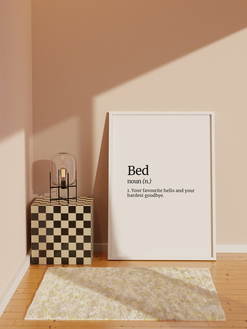 Bed Definition Print - Etsy
