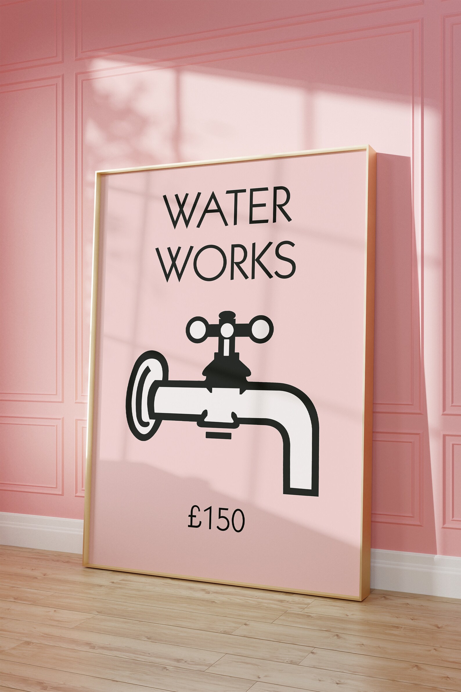 Retro Monopoly Inspired Water Works Wall Print Quirky - Etsy UK