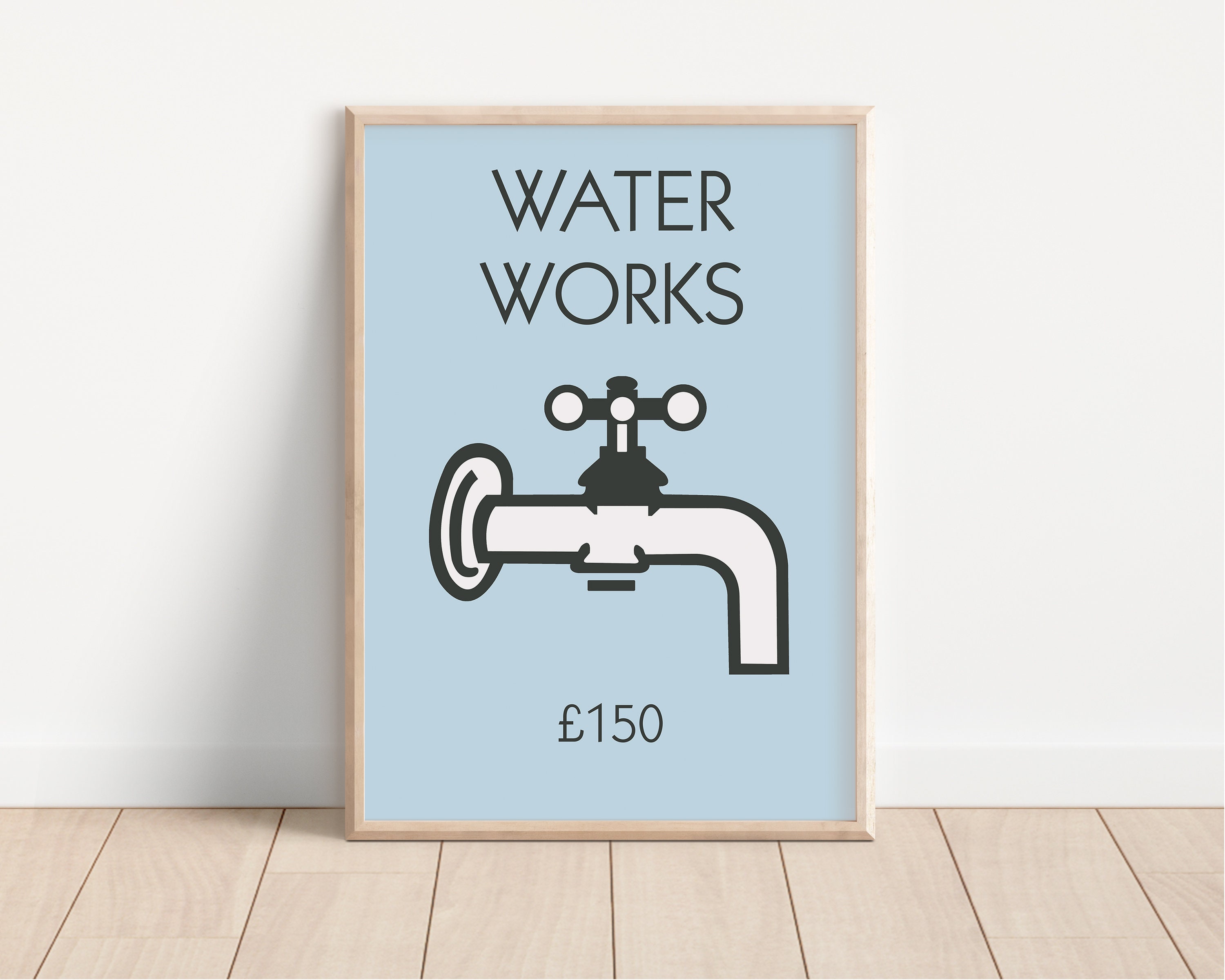 Retro Monopoly Inspired Water Works Wall Print Quirky - Etsy UK