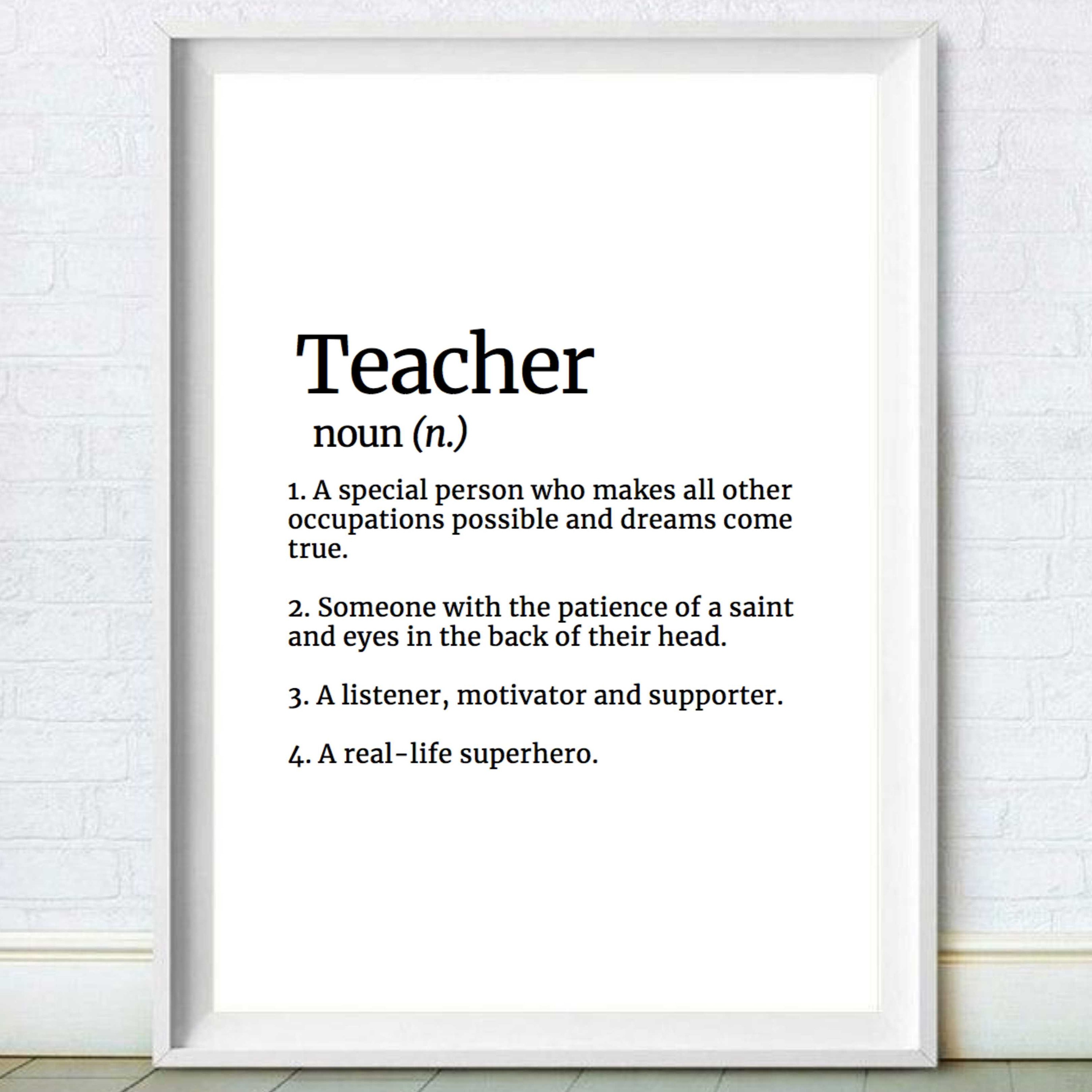 Teacher Definition Print - Etsy