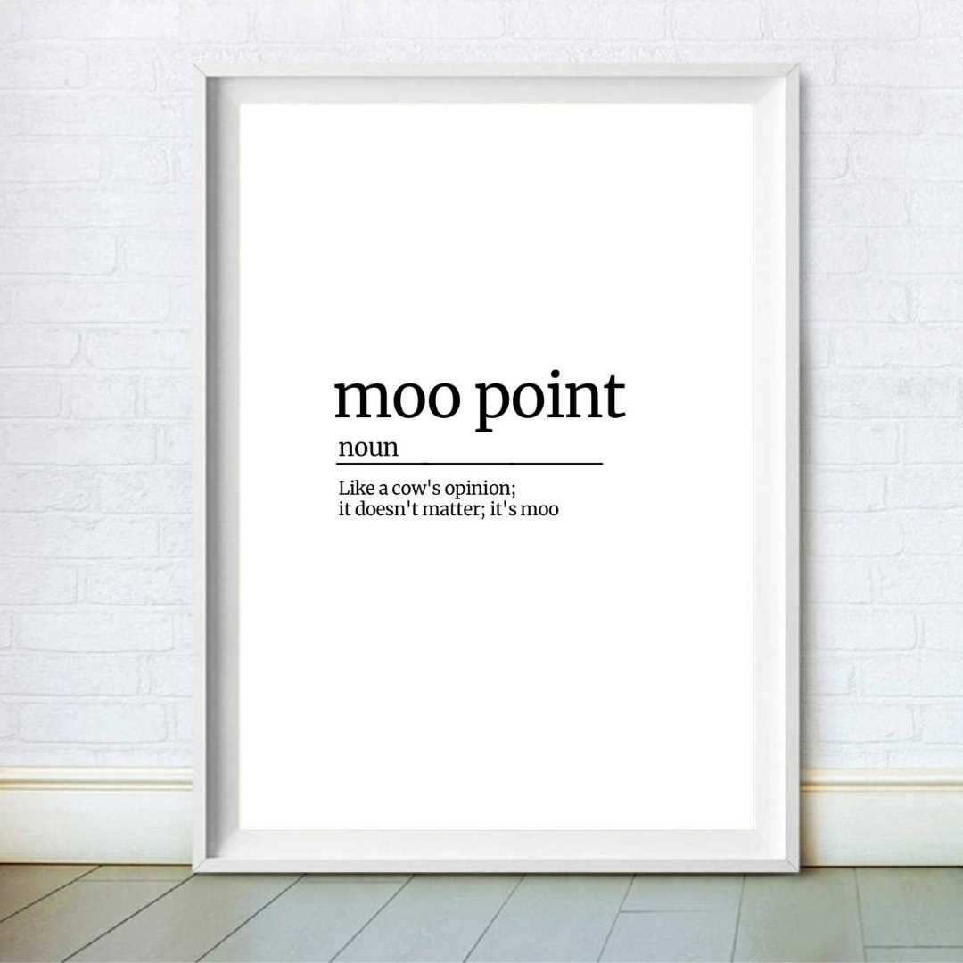 Moo Point Definition Print - Etsy UK