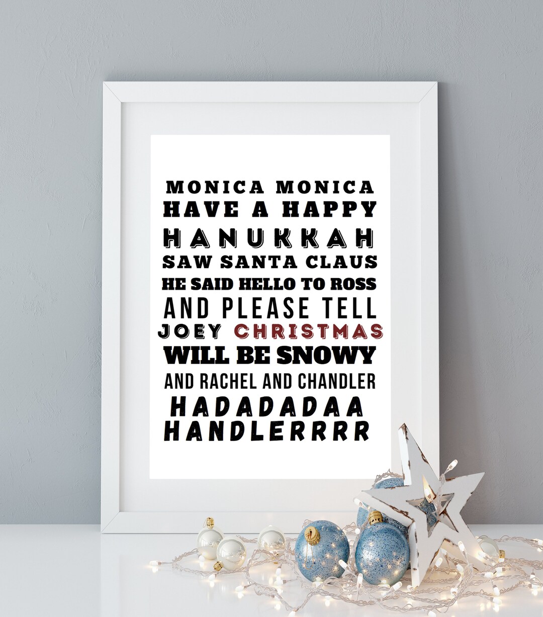 Friends- Phoebe Buffay Christmas Song Print, Friends Poster, Friends ...