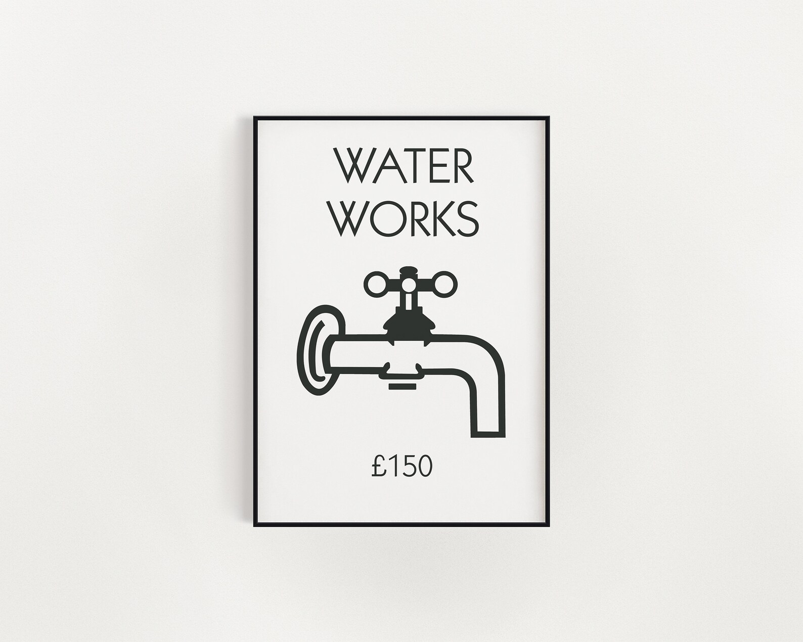 Retro Monopoly Inspired Water Works Wall Print Quirky - Etsy UK