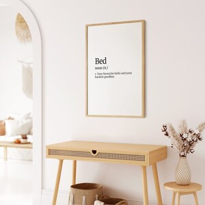 Bed Definition Print - Etsy