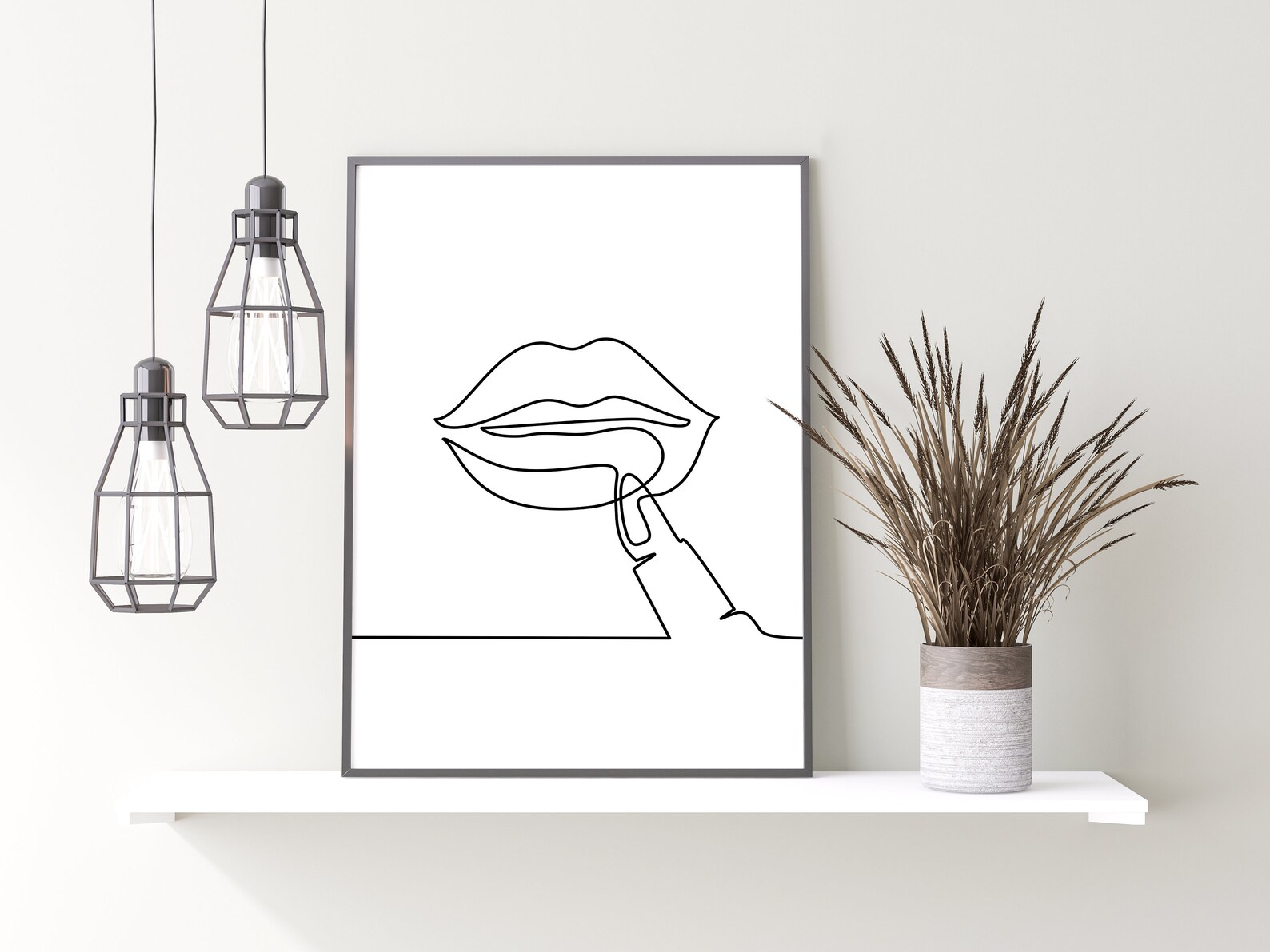Lipstick Line Art Print - Etsy