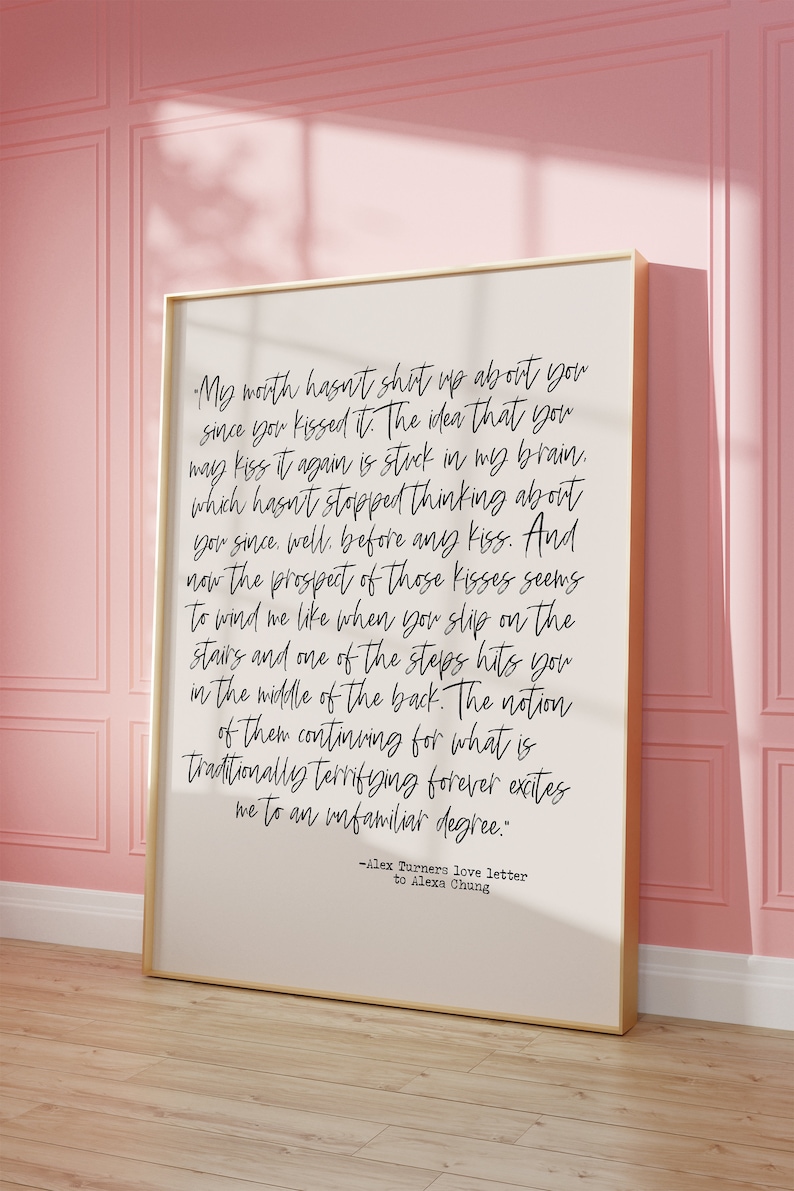 Alex Turner Love Letter Print - Etsy