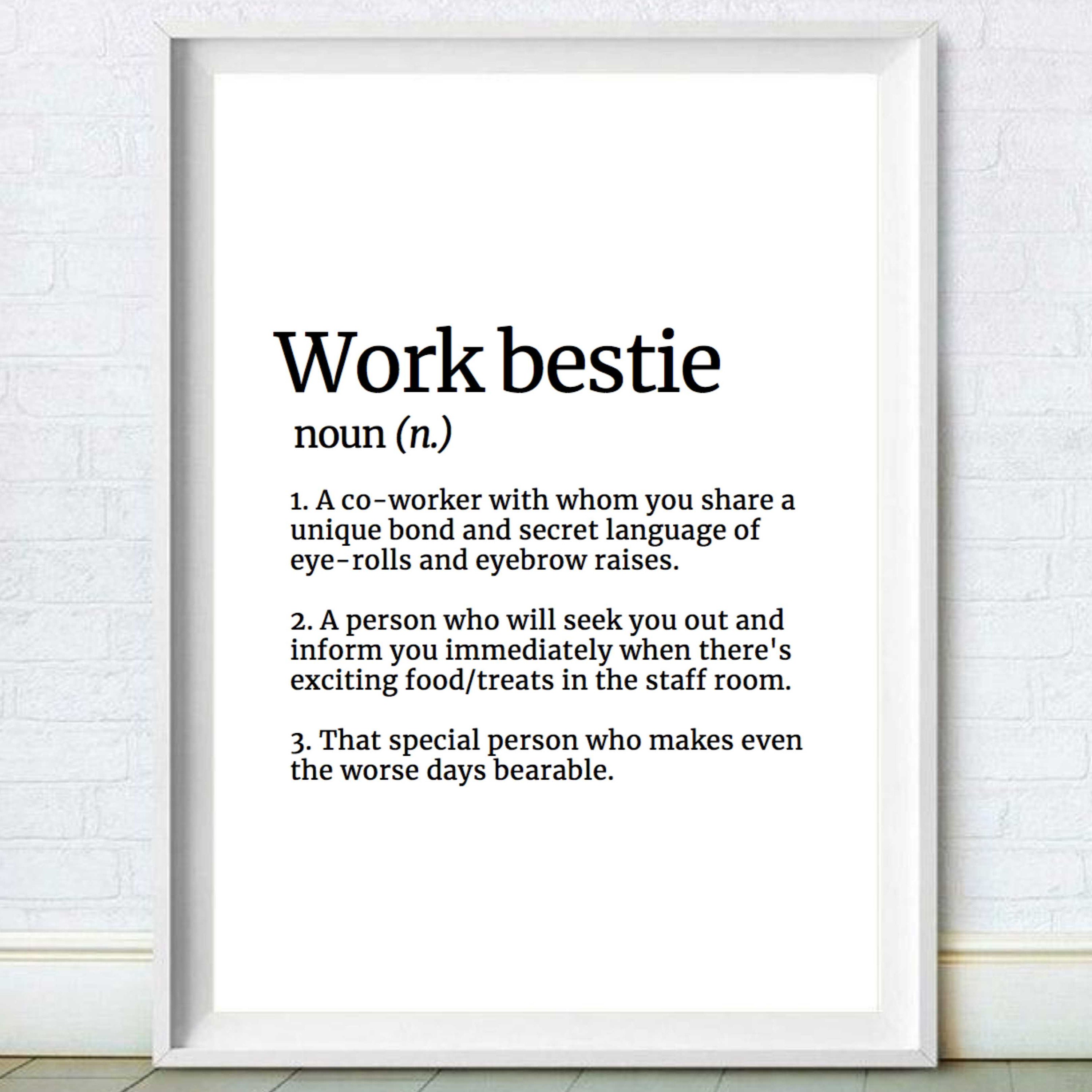 Work Bestie Definition Print | Etsy