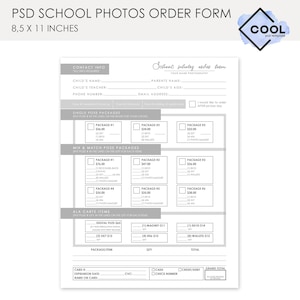 Grey School Photos Order Form, Photographer Order Form Template ...