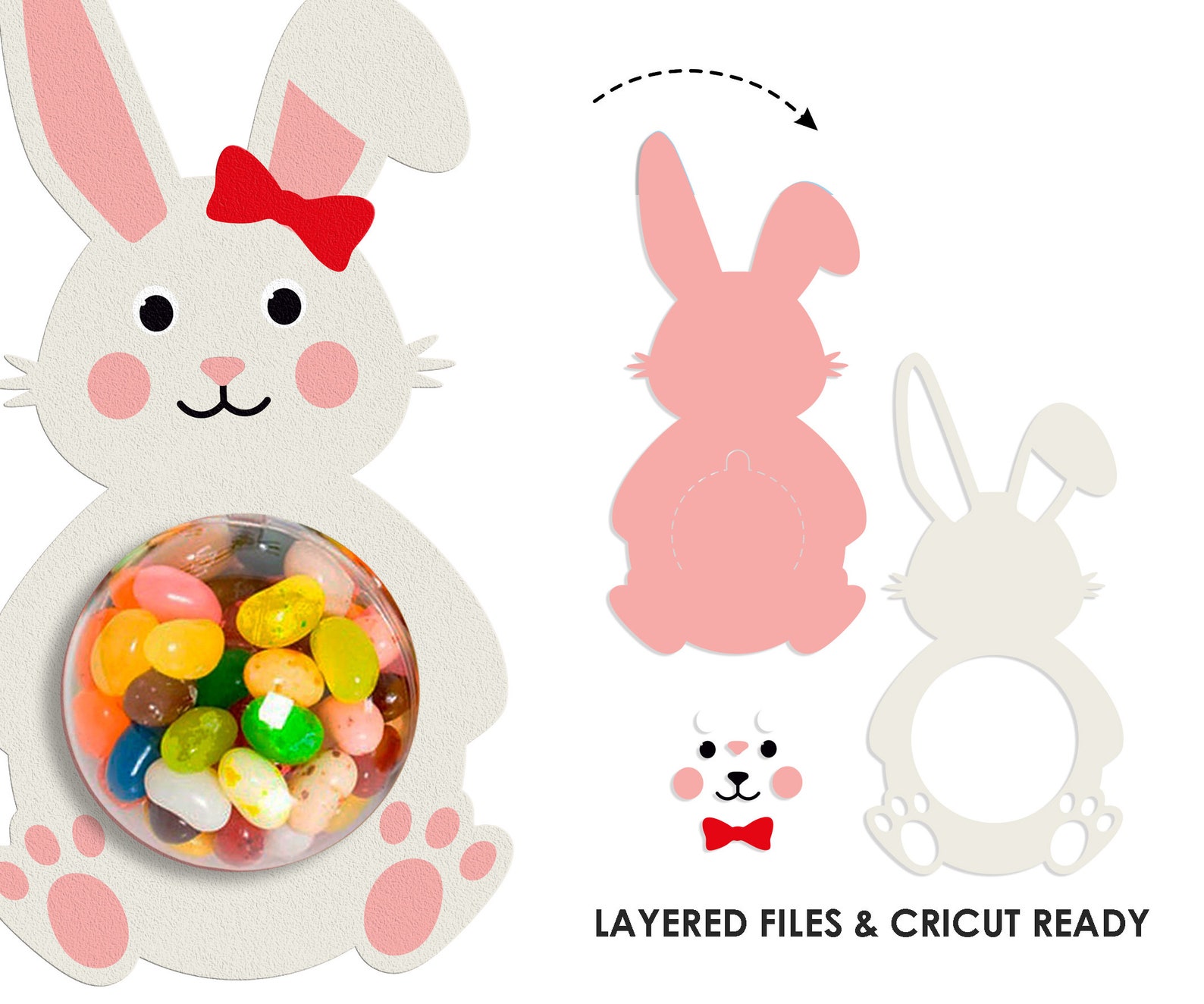 15 Easter Candy Dome Svg BUNDLE, Easter Basket Favor for Kids, Bunny ...