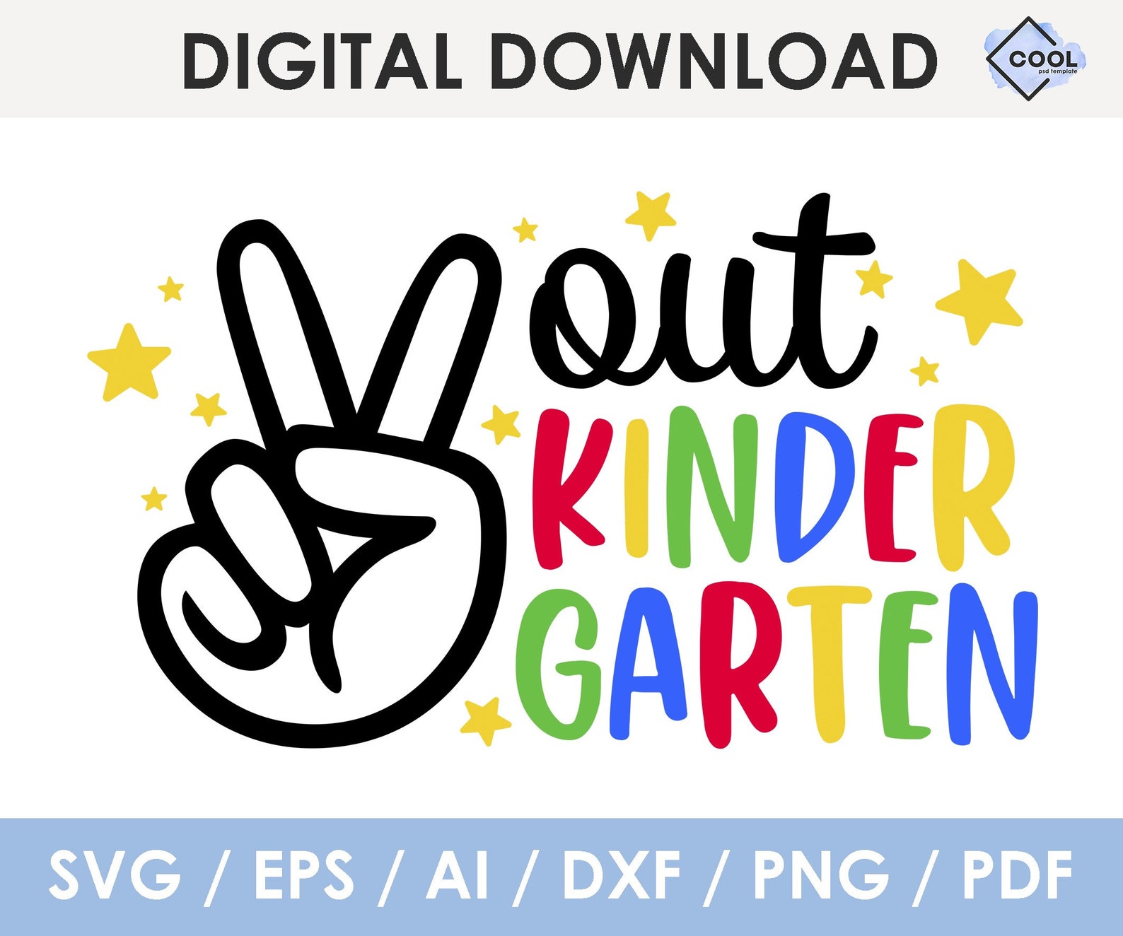 Peace Out Kindergarten Svg Last Day of Kindergarten Svg | Etsy